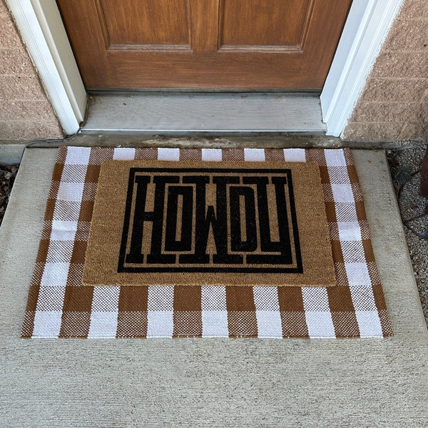Howdy Doormat, Western Door Mat, Housewarming Gift, Welcome Mat, Texas ...