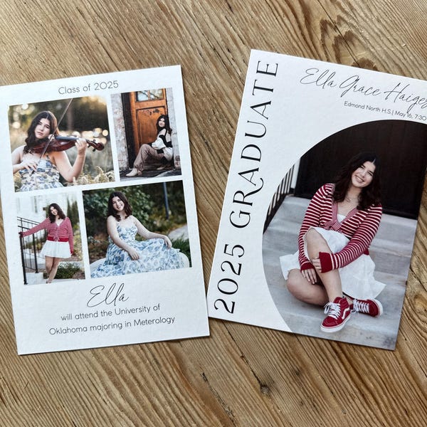 Graduation Announcement Invitation, Twins Siblings Two Graduates, DIY ...