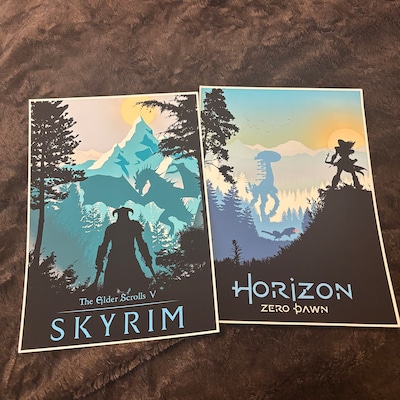 Skyrim Poster, Minimalist, Posters, Gaming Print, Gaming Poster, Video ...