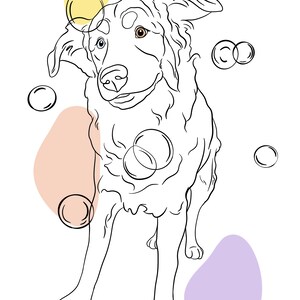 Dog Line Drawing, Timeless & Unique Gifts for Dog Owners, Modern Dog ...