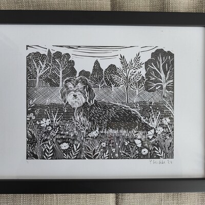 Custom Lino Print Pet Portrait Personalised Pet Portrait From Photo ...