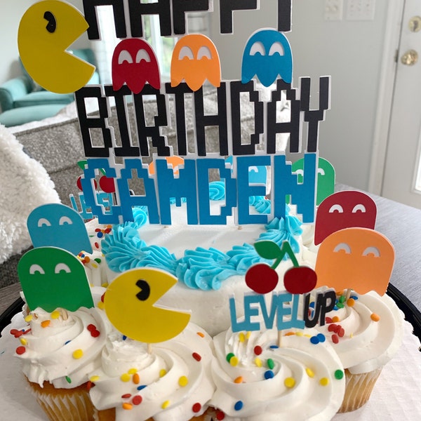 Birthday Cake Topper , Arcade Cake Toppers , Pac Birthday, 80’s ...