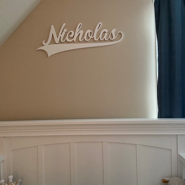 Baby Boy Nursery Sign, Baby Name Cutout, Sports Theme Nursery, Boys ...
