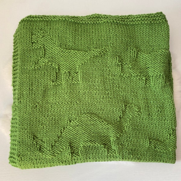 Easy Baby Blanket Knitting Pattern / Dinosaur Baby Blanket / Dinosaur ...