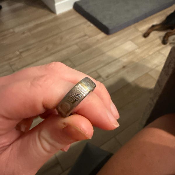 Lightning Glow Ring, Black Titan Ring, Black Titanium Wood Glow Ring ...