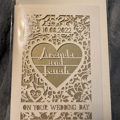 Personalised Papercut on Your Wedding Day Card, Laser Cut Wedding Card ...