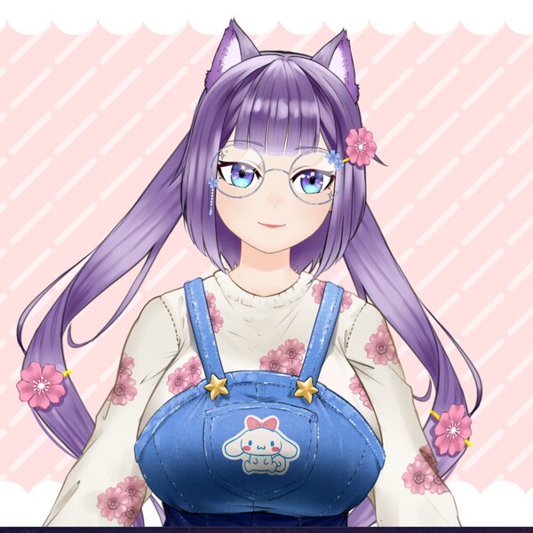 Vtuber Asset ⋄ Dark Blue Sakura Glasses ⋄ PNG ⋄ Kawaii/cute/pretty - Etsy