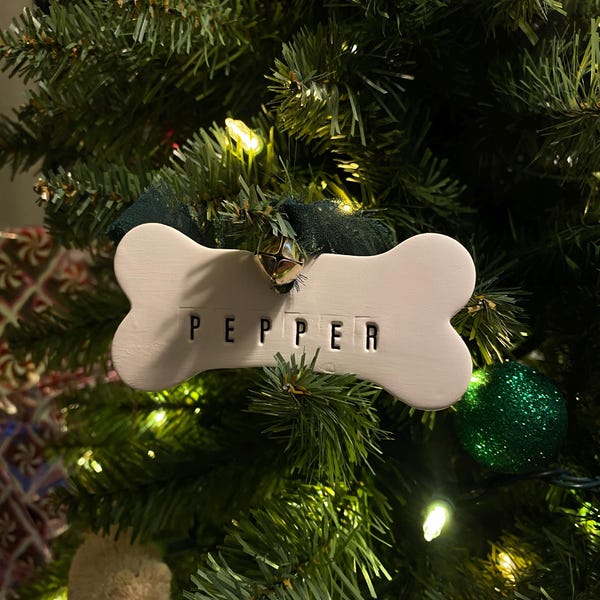 Dog Bone Tree Pet Decoration, Personalized Clay Pet Christmas Decor ...