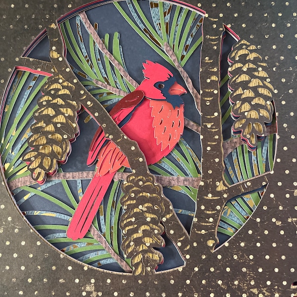 CARDINAL Svg - 3D Christmas Svg - WINTER Shadow Box Svg - for Cricut ...