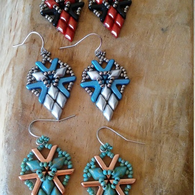 Dakota Beaded Earrings Pattern, Dbbeadingdesigns, PDF, Beading Tutorial ...