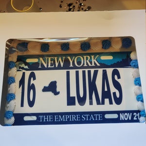 License Plate Edible Cake Topper - Etsy