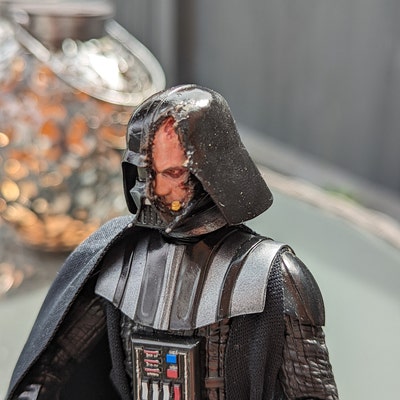 Vader/anakin Damaged Helmet 3D Printed Head Sculpt Black Series Scale ...