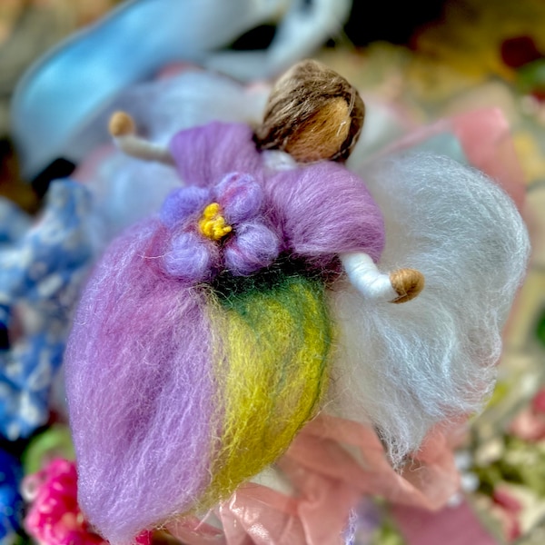 Needle Felted Spring Princess, Flower Fairy, Pink Figure, Waldorf ...