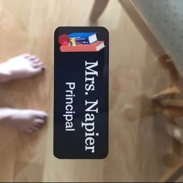 Teacher Name Tag, Name Badge, Personalized Custom ID Tag, Magnetic ...