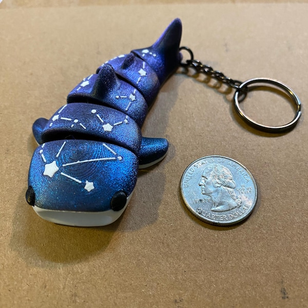 Whale Shark Constellation Keychain - 3D Printed Galaxy-themed Accessory ...