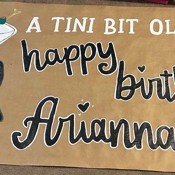 CUSTOM Hand Painted Brown Paper Banner - Etsy