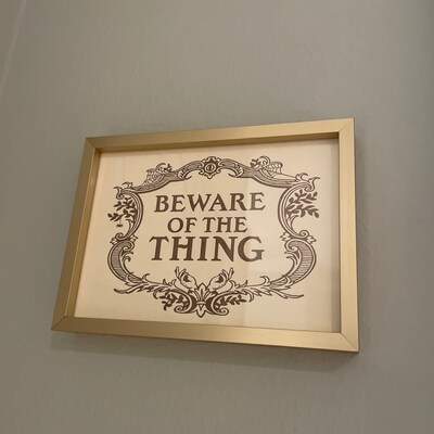 Beware of the Thing Art Print Letterpressed Print Wall Art 5x7 Goth ...