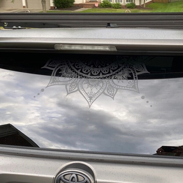 Mandala Car Decal Car Mandala Sticker Half Mandala Decal Half Mandala ...