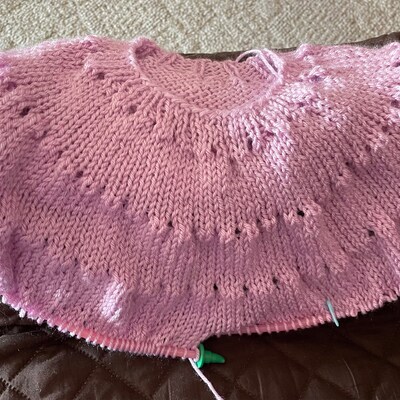 KNITTING PATTERN Easy Eyelet Yoke Sweater Pattern, Beginner Yoke ...