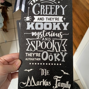 Custom Name Addams Family Sign. - Etsy