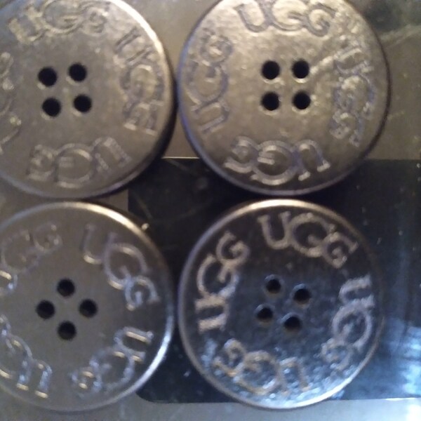 One 1 UGG Replacement Button GREY Wooden Buttons for Uggs Bailey, Cardy ...