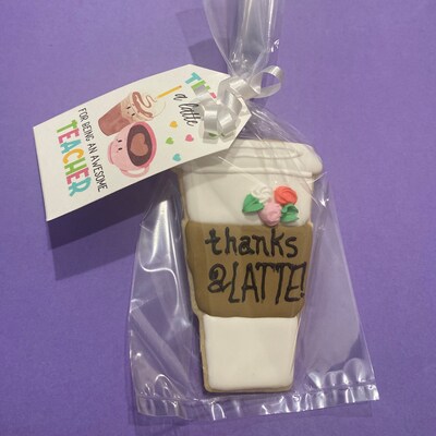Teacher Appreciation TAG, Thanks a LATTE Gift Tag EDITABLE, End of Year ...