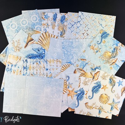 Sea Digital Paper Pack, Watercolor Nautical, Seamless Patterns, Sea ...