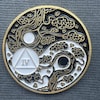11 12 13 14 or 15 Year AA Medallion Elegant Black and Gold and Silver ...