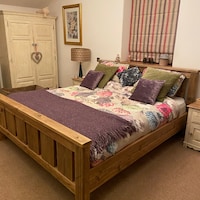 The Windsor Bed Frame Chunky Reclaimed Pine Wood With Footboard All ...