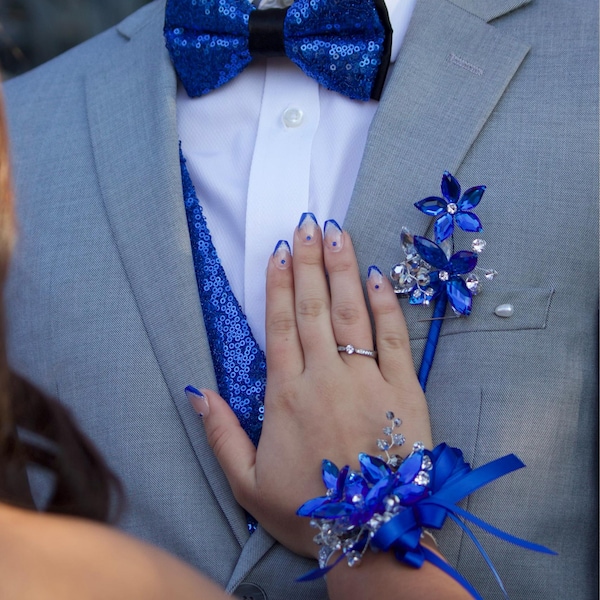 Sylvie Wrist Corsage in Soft Iridescence With Silver Crystals - Modern ...