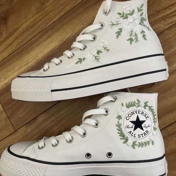 Custom Embroidery Converse House and Chimney Embroidered Shoes Custom ...