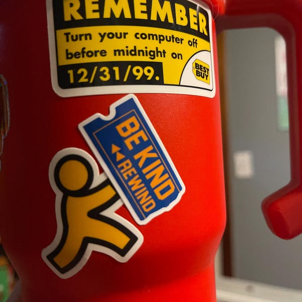 Remember Y2K Turn off Your Computer Vinyl Sticker - Funny Retro Tech ...