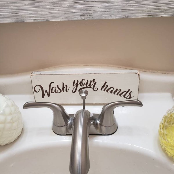 Wash Your Hands Sign Rustic Bathroom Signs. Rustic Bathroom Decor ...