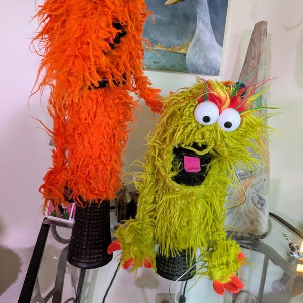 Green Shaggy Chin Pro Monster Hand Puppet - Etsy
