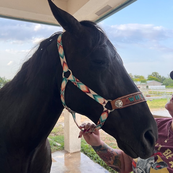 Personalized Aztec Print Horse Halter - Etsy