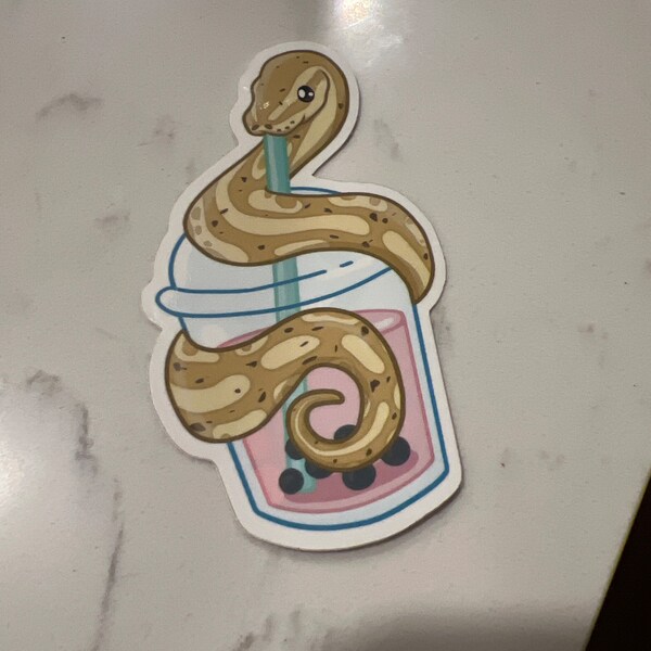 Boba Ball Python | Snake Sticker - Etsy