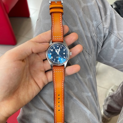 Pilot Watch Strap , 18mm , 20mm , 22mm , Handmade Leather Watchstrap ...