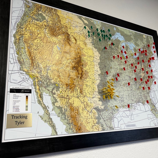 Personalized Pilot's USA VFR Map - Aviator's Map - Chart Your Flights ...