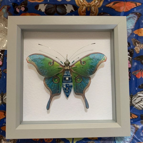 The Large Turquoise Buckeye Butterfly, Circuit Board Insect - Etsy