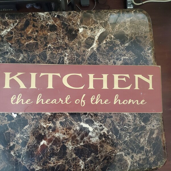 Kitchen the Heart of the Home Wood Sign, Farmhouse Decor, Primitive ...