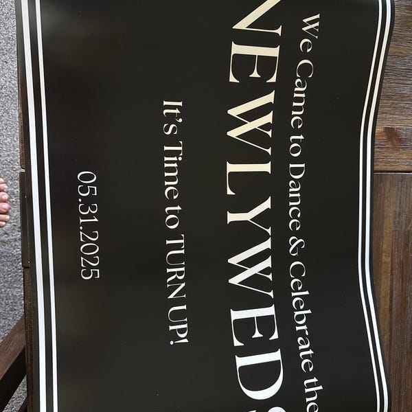 Newlyweds Dance Floor Custom Wedding Sign | Club Style Reception Decor ...