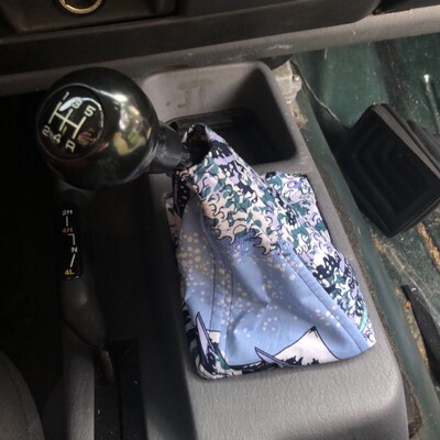 Blue Flowy Big Japanese Wave Shift Boot OR Handbrake Boot Cover Choice ...