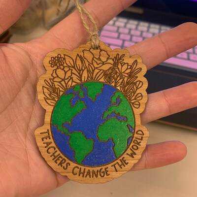 Teachers Change the World Svg, Love Earth SVG File, Floral Earth Day ...