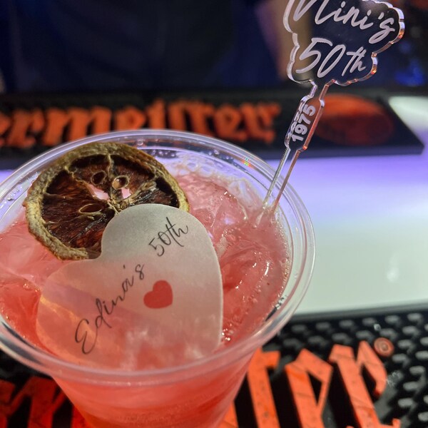 50 Personalized Edible Drink Toppers Quinceañera XV Design | Custom ...