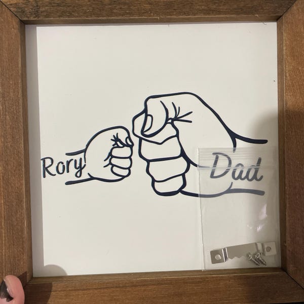 Fist Bump Dad and Kids Framed Sign Gift From Kids Sign Gifts for Dad ...