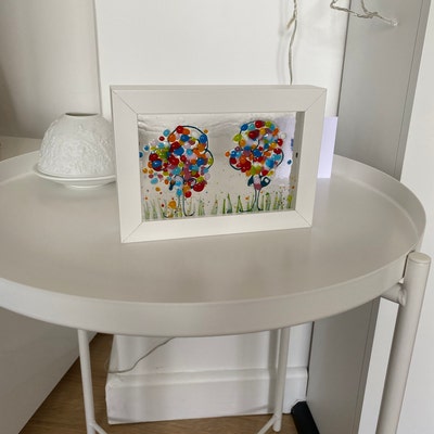 Fused Glass Box Framed Coed Enfys rainbow Trees Design - Etsy
