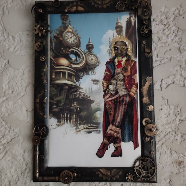 Steampunk Picture Frame With Gears, Poster Metal Photo Frame, 4x6 ...