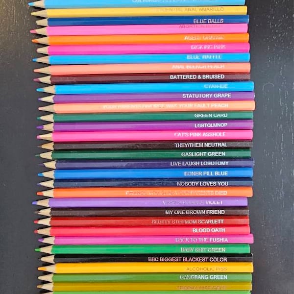 Offensive Colored Pencils, Adult Gag Gift, 48 Unique Colors - Etsy