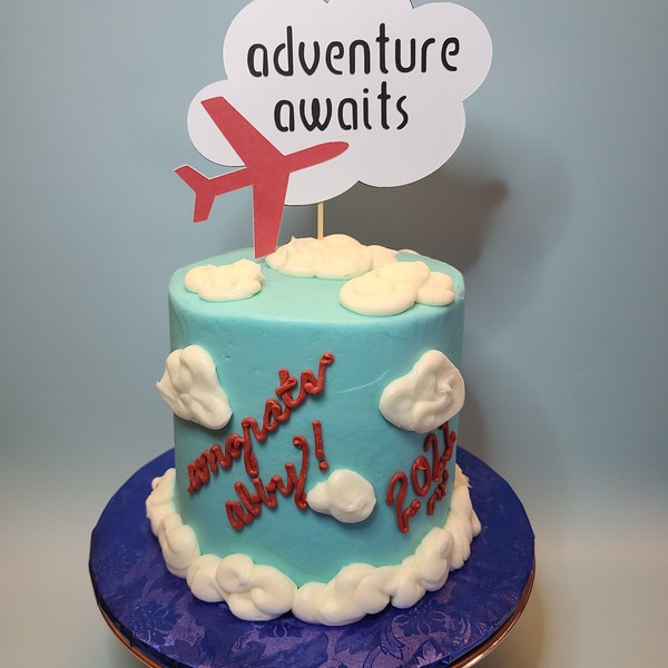 Airplanes Edible Cake Wrap or Adventure Awaits Airplane Cake Topper - Etsy