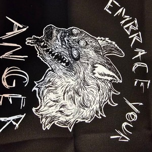 Wolf Patch Embrace Your Anger Feral Wolf Original Design Printed on ...